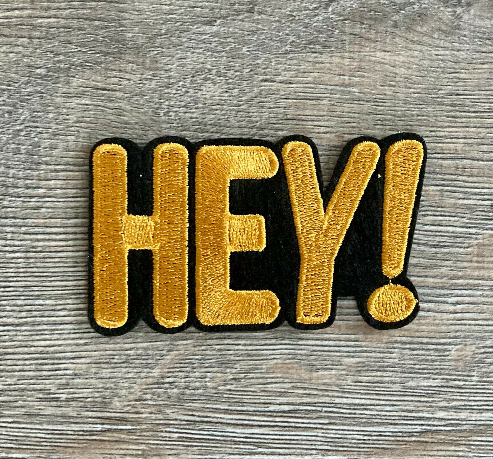 Hey Patch Aufnäher Bügelbild Comic Text Spruch - Patchers