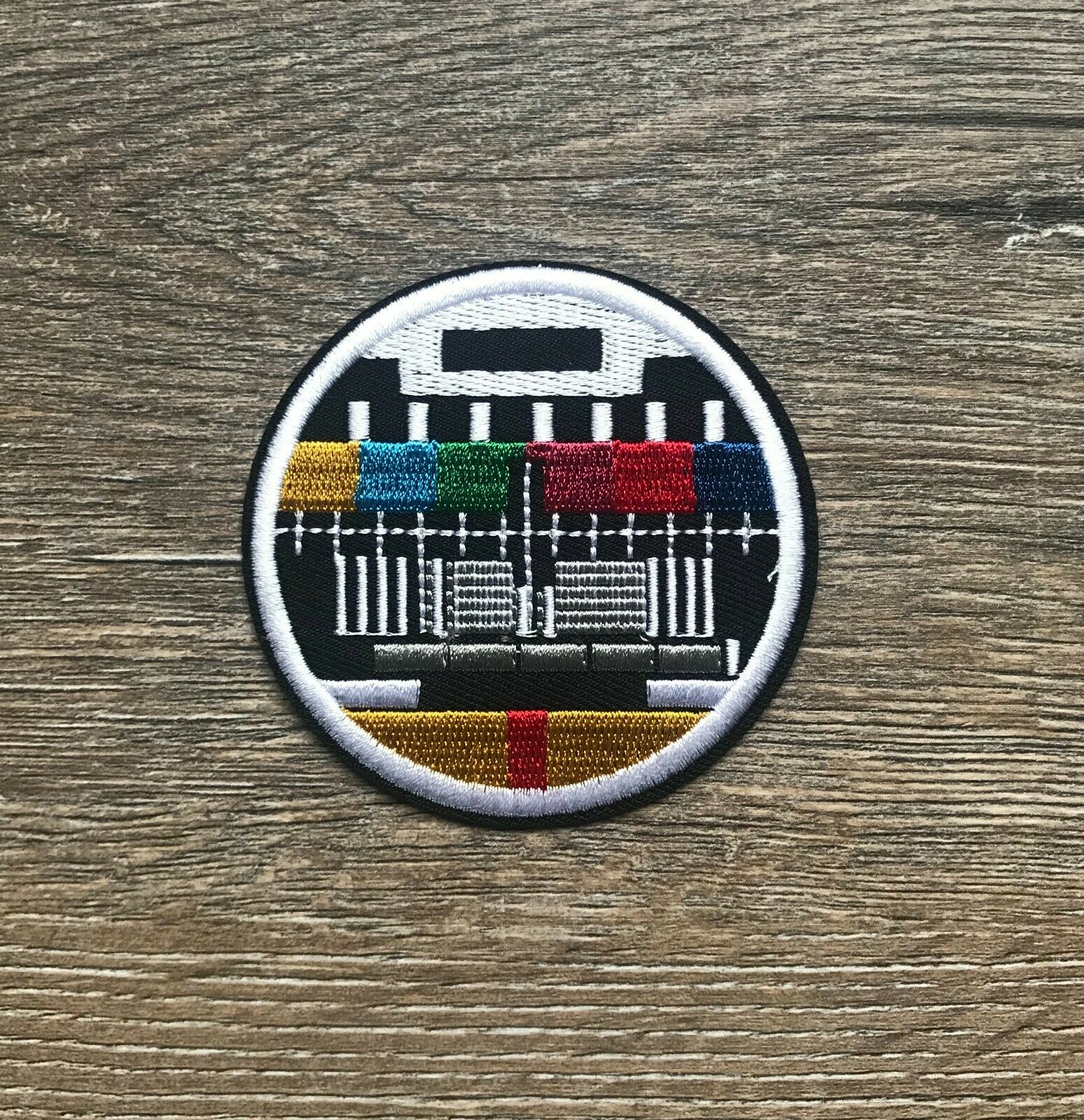 TV Retro Patch Aufnäher Bügelbild Applikation Fernsehen Testbild DDR ...