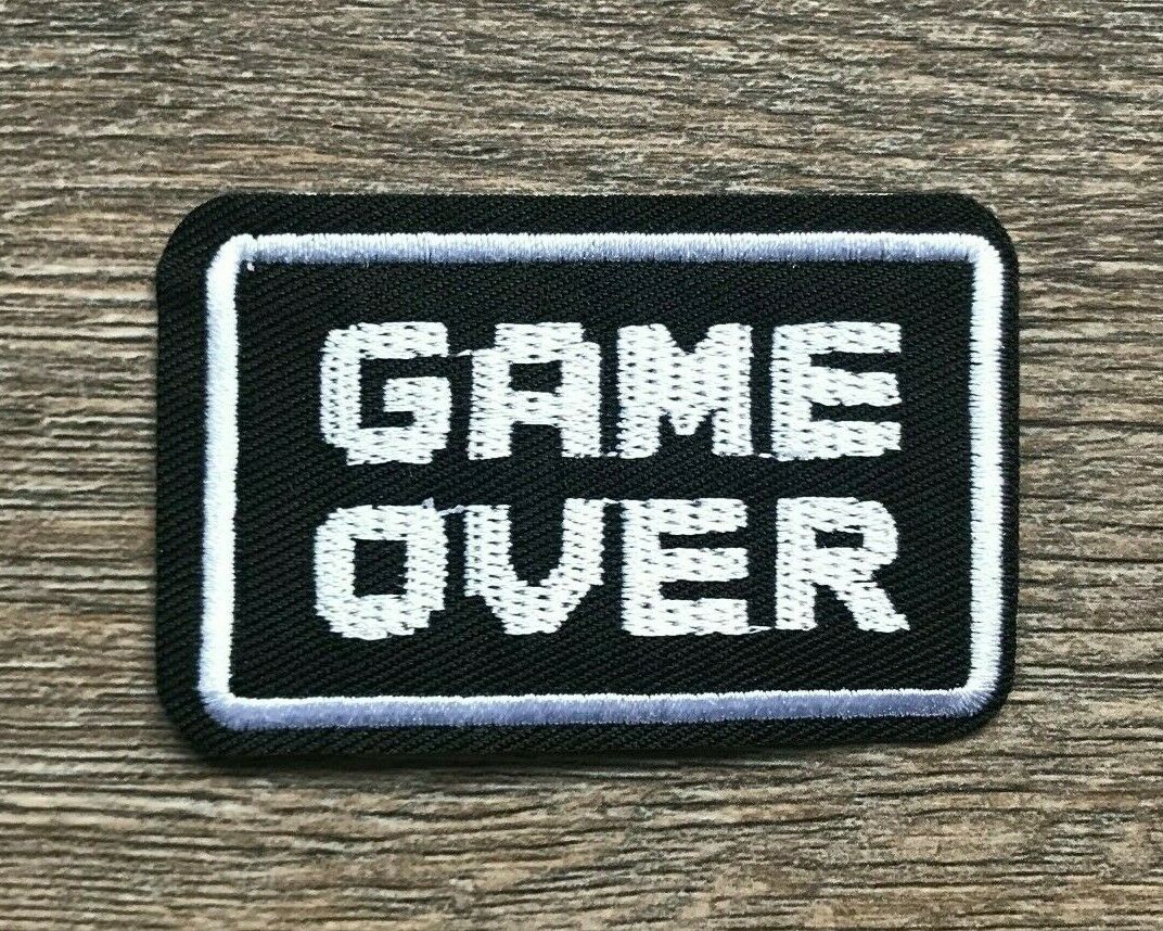 Game Over Patch Aufnäher Bügelbild Applikation Spiel Game Ende Retro Super Mario - Patchers