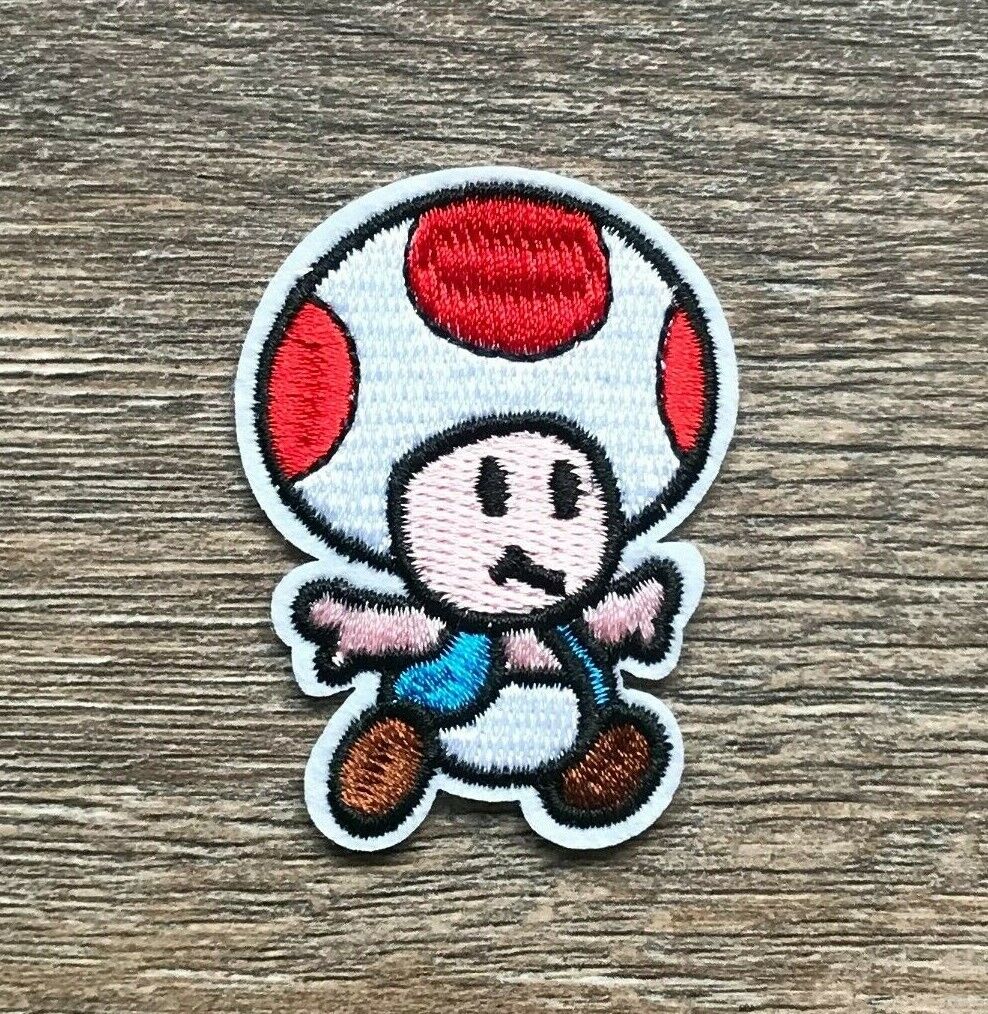 Super Mario Toad Patch Aufnäher Bügelbild Pilz Nintendo Spiel Game 80s ...